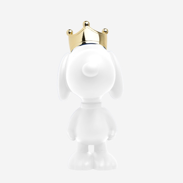 Snoopy Crown Peanuts Sculpture 95 cm Glossy White & Chromed Gold