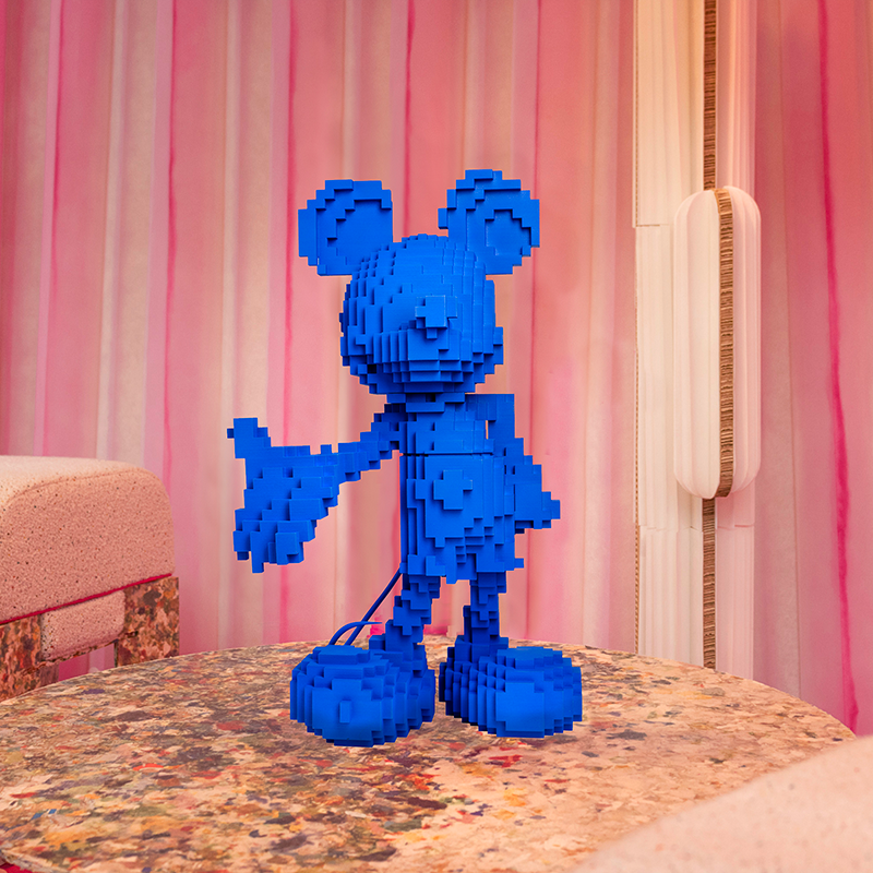 Mickey Voxels sculpture by Miguel Chevalier 50 cm